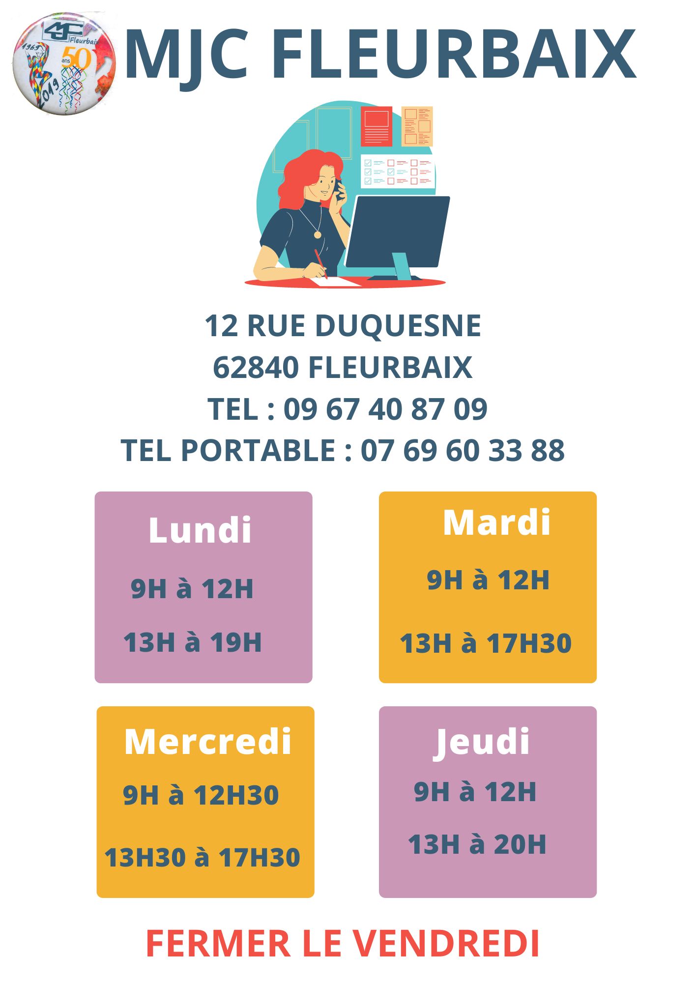 Horaire de la MJC – MJC Fleurbaix